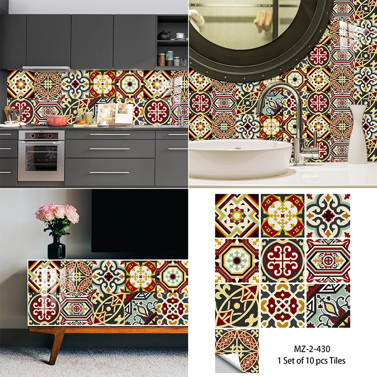 Kitchen Tile Sticker Self adhesive Waterproof Wall Sticker - Temu ...