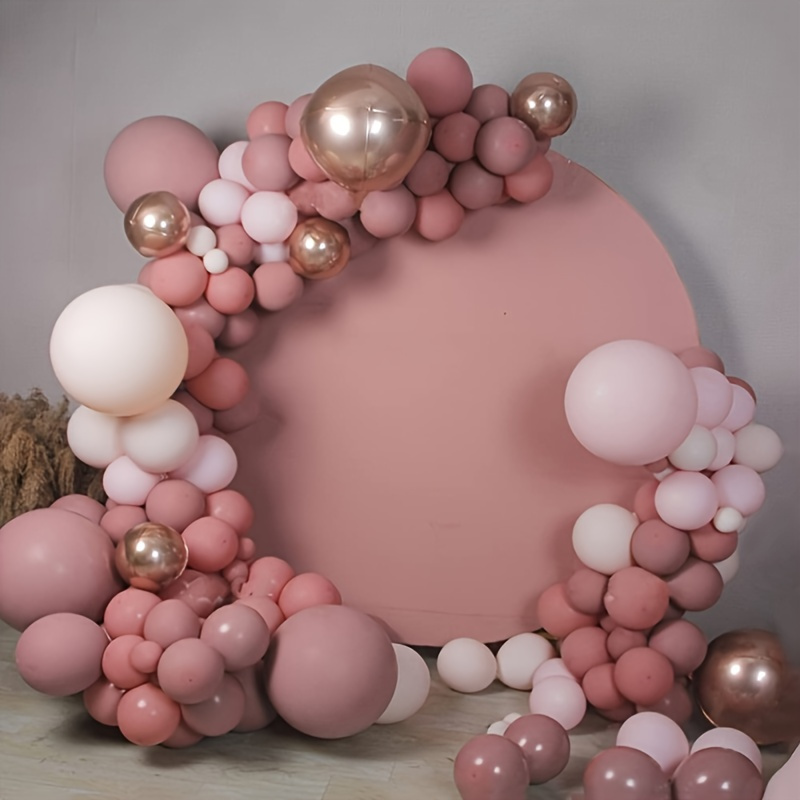 126pcs Vintage Pink Metallic Balloon Set Balloons Garland Arch Kit Baby ...