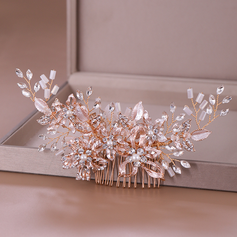 Blush Champagne Bridal Headpiece Hair Comb Hairpiece Party - Temu