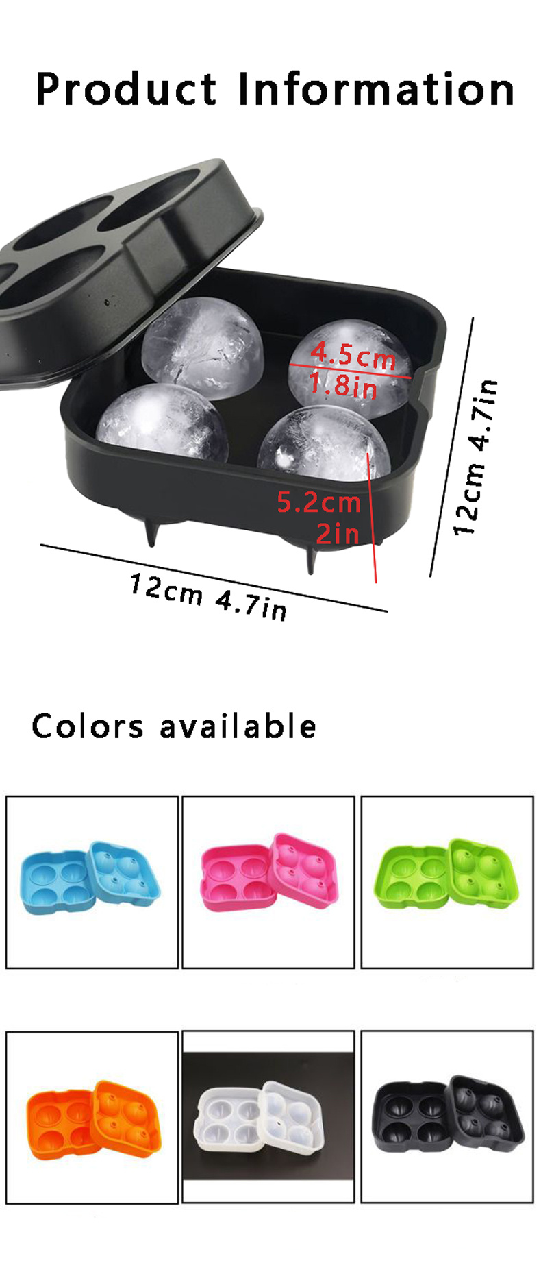 Silicone Tray Round Ice Ball Spheres Mold - Temu Australia