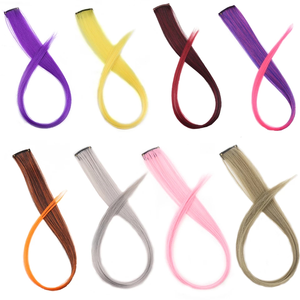 Colored Hair Extensions Hair Clip Multi colors Party - Temu United Kingdom
