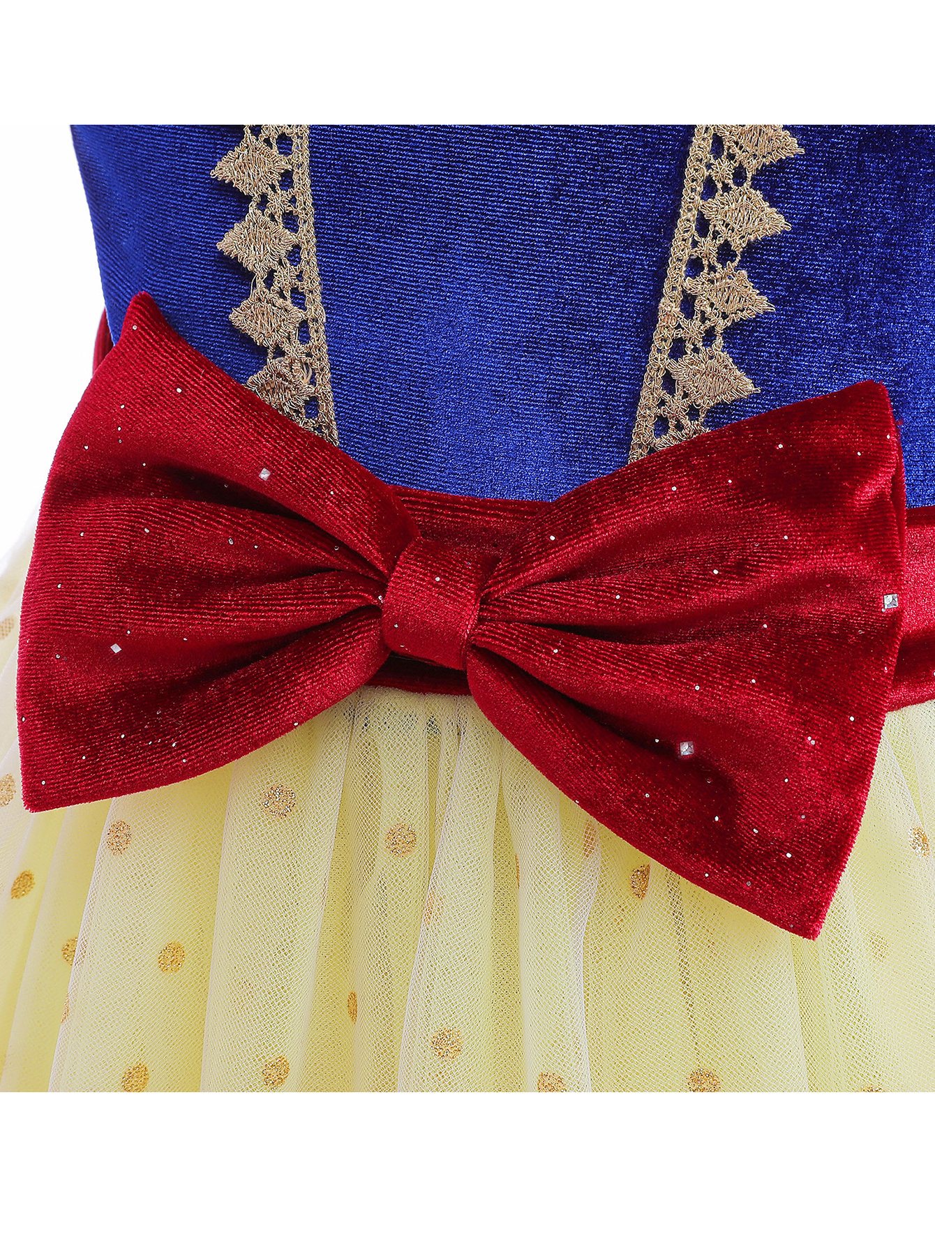 Girls Princess Dress Velvet Mesh Panel Cosplay Dress Costume - Temu