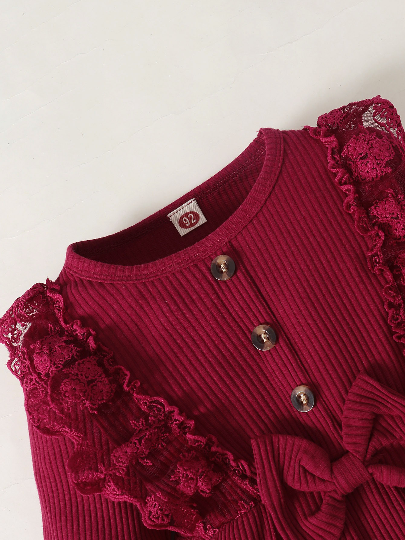 Girls Elegant Casual Knitted Lace Dress Bow Winter - Temu Norway