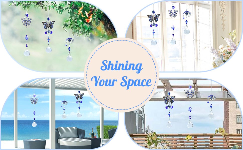 Crystal Sun Catchers Blue Butterfly Evil Eye Suncatcher - Temu