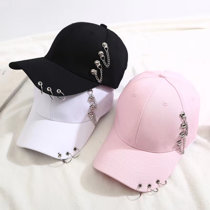Punk Distressed Solid Baseball Cap Stylish - Temu Norway