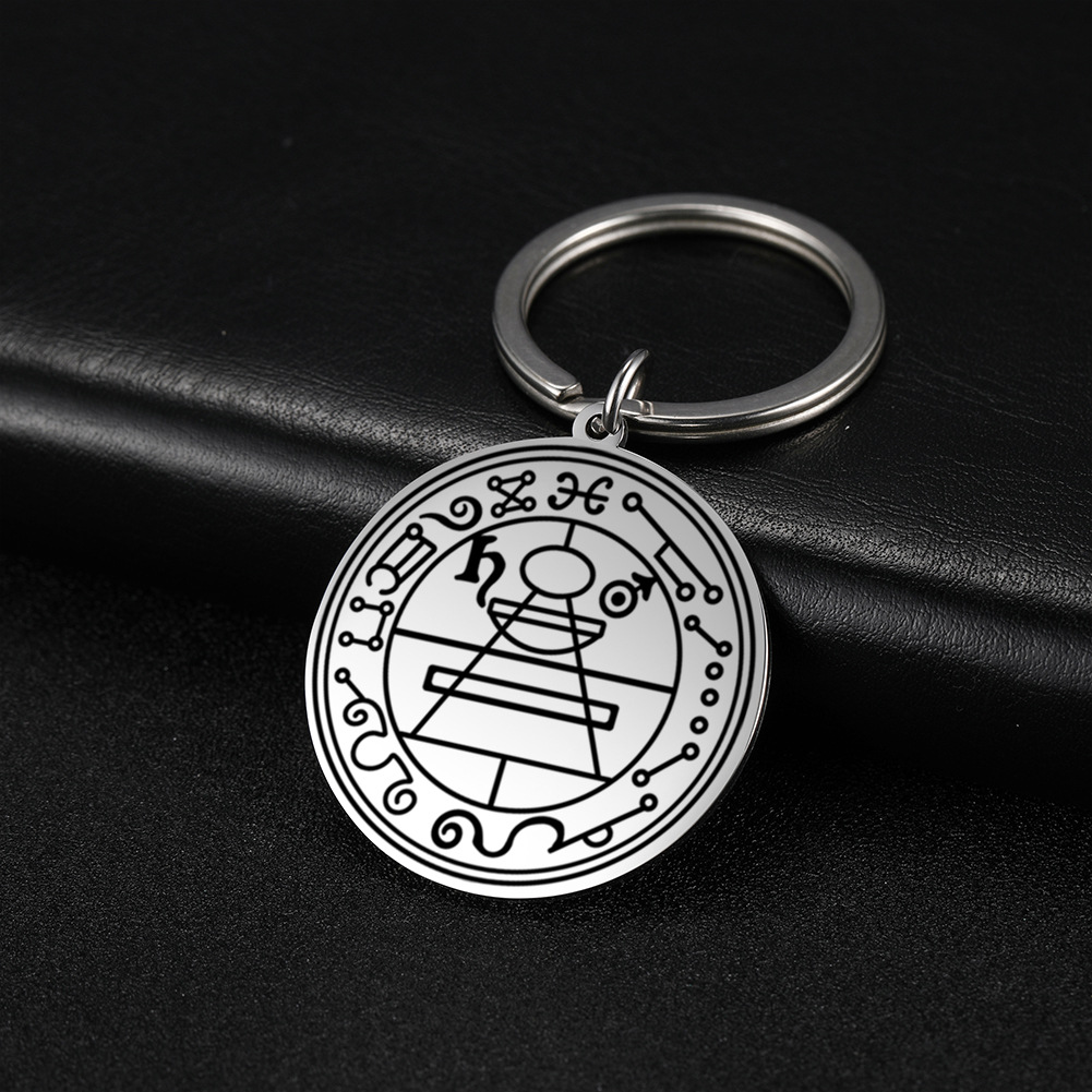 vintage fortune round charm fashion stainless steel keychain gift for ...