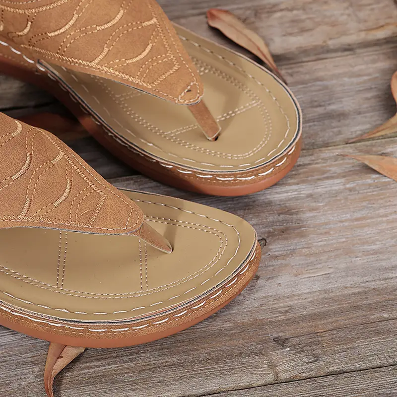Womens Wedge Buckle Strap Thong Sandals Solid Color Open Temu