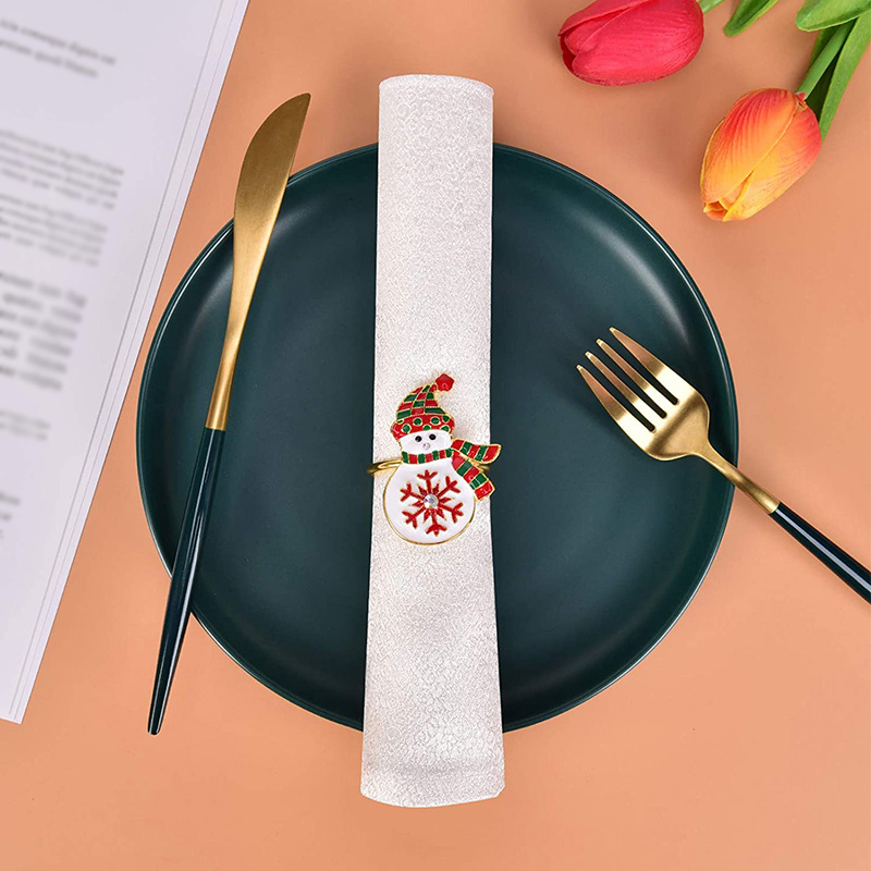 1pc, Christmas Napkin Ring, Snowman Napkin Button, Metal Stainless ...