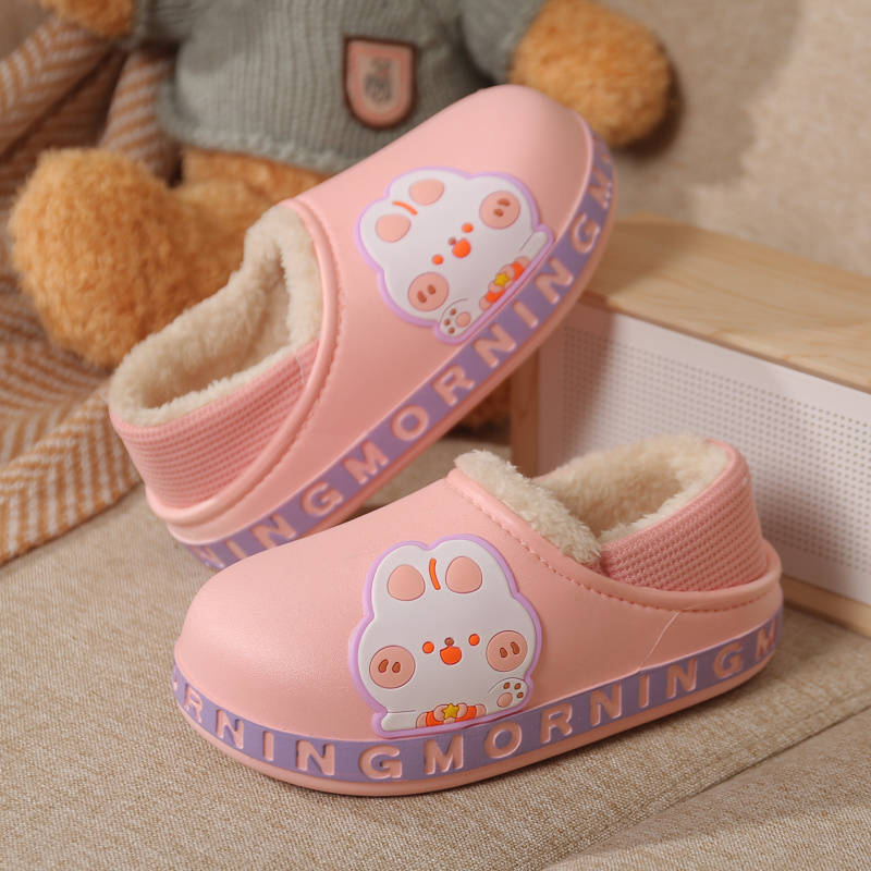 Girls Waterproof Velvet Slippers With Cartoon Easter Rabbit - Temu United Kingdom