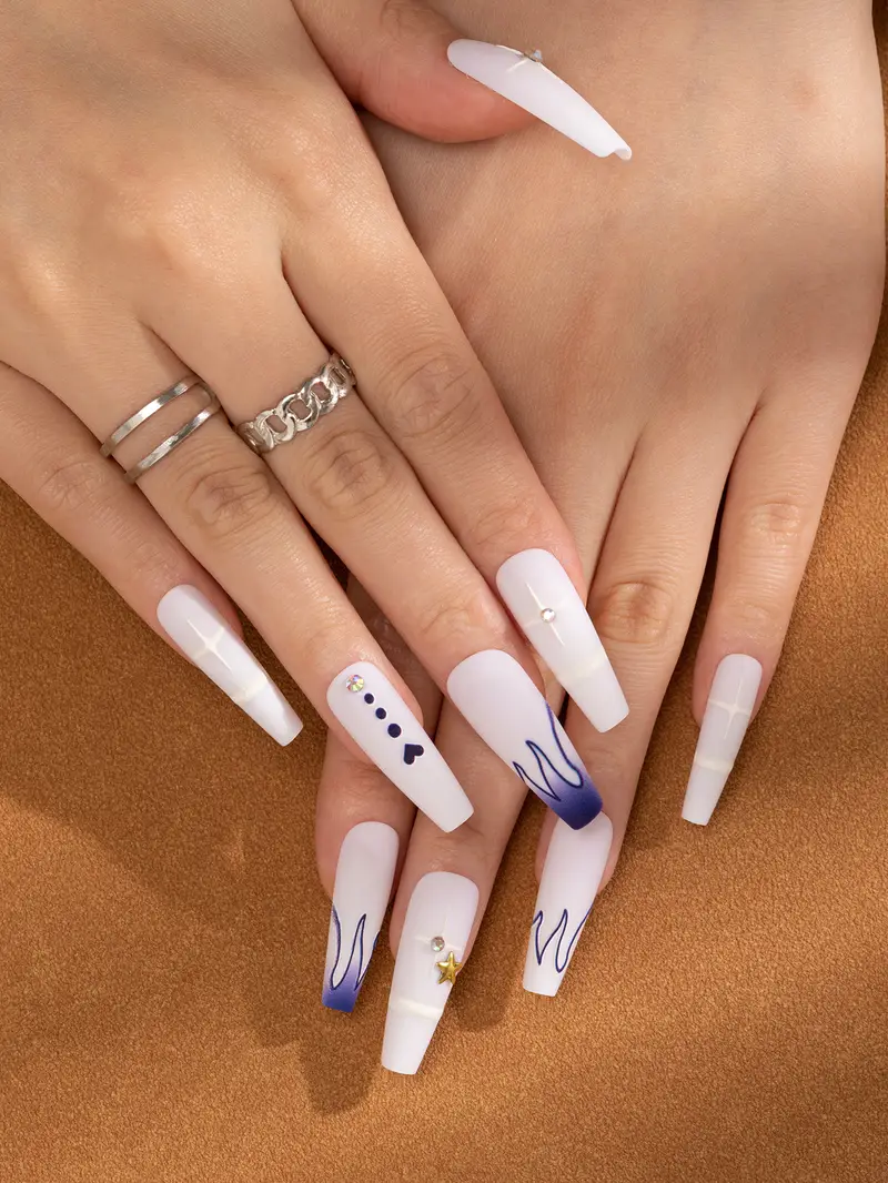 Nails Coffin Long Press Nails Design Ballerina Acrylic - Temu Australia Nails Coffin Long Press Nails Design Ballerina Acrylic - Temu Australia