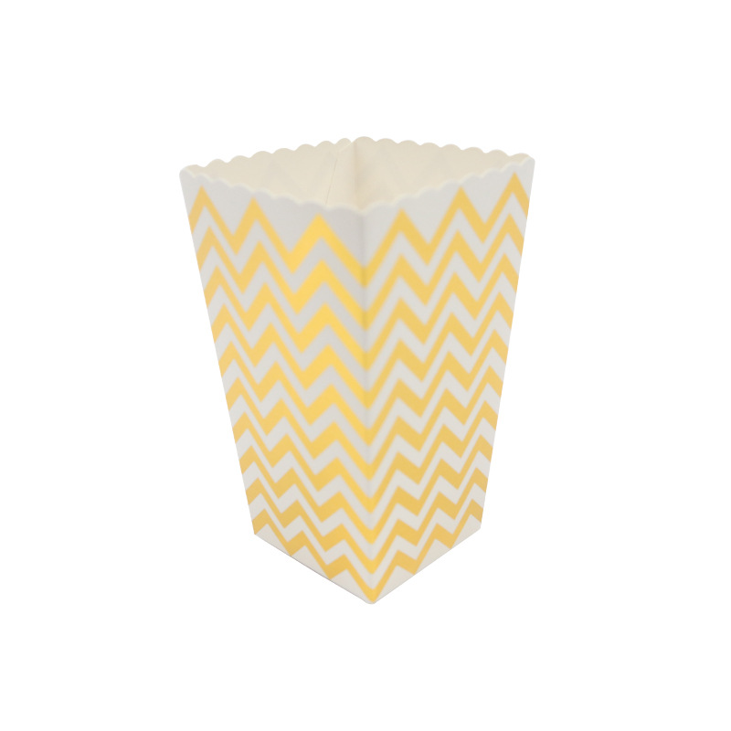 Golden Popcorn Packaging Box Chevron Dot Striped Paper Box - Temu Norway