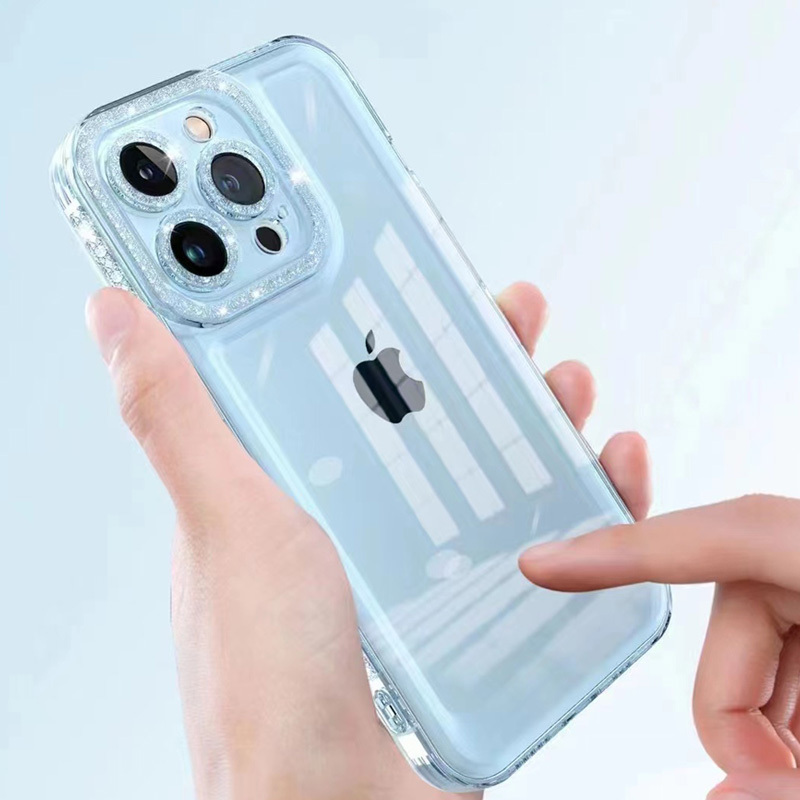 Transparent Shockproof Protective Phone Case Flash Diamond - Temu United Kingdom