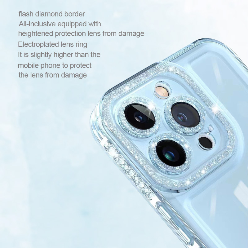 Transparent Shockproof Protective Phone Case Flash Diamond - Temu New Zealand