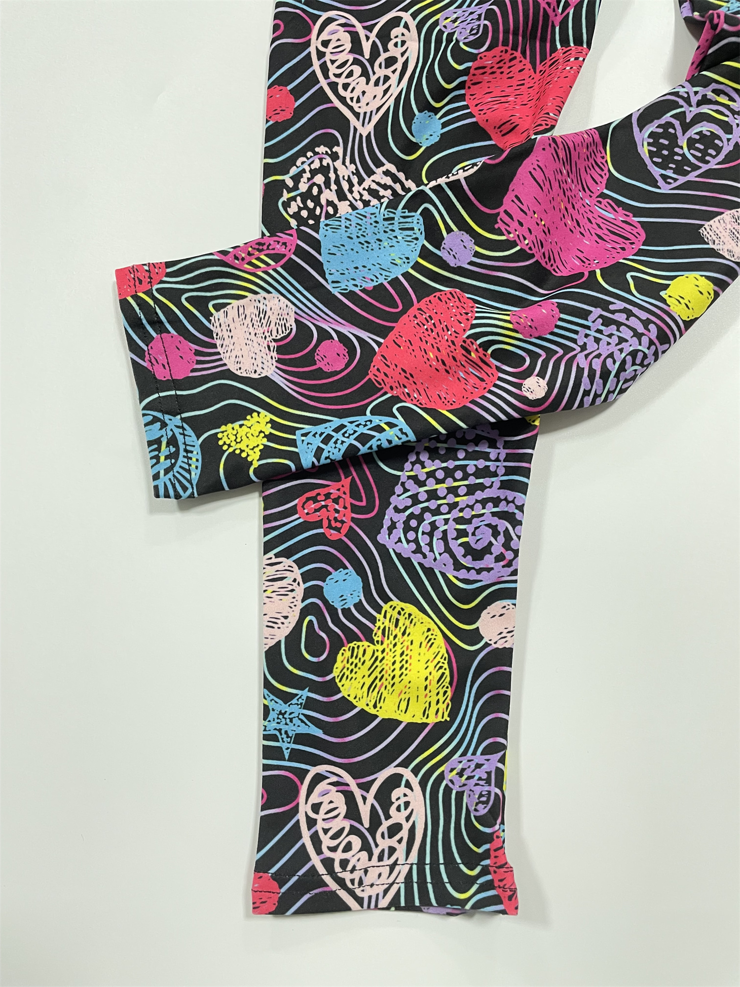 Girls High Stretch Soft Leggings Colorful Hearts Lines - Temu Netherlands