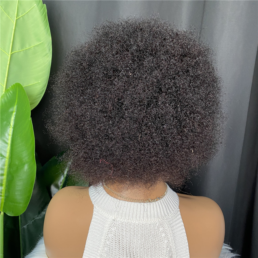 6 Inch Afro Wig With Bangs Short Afro Kinky Curly Wig For Black Women ...