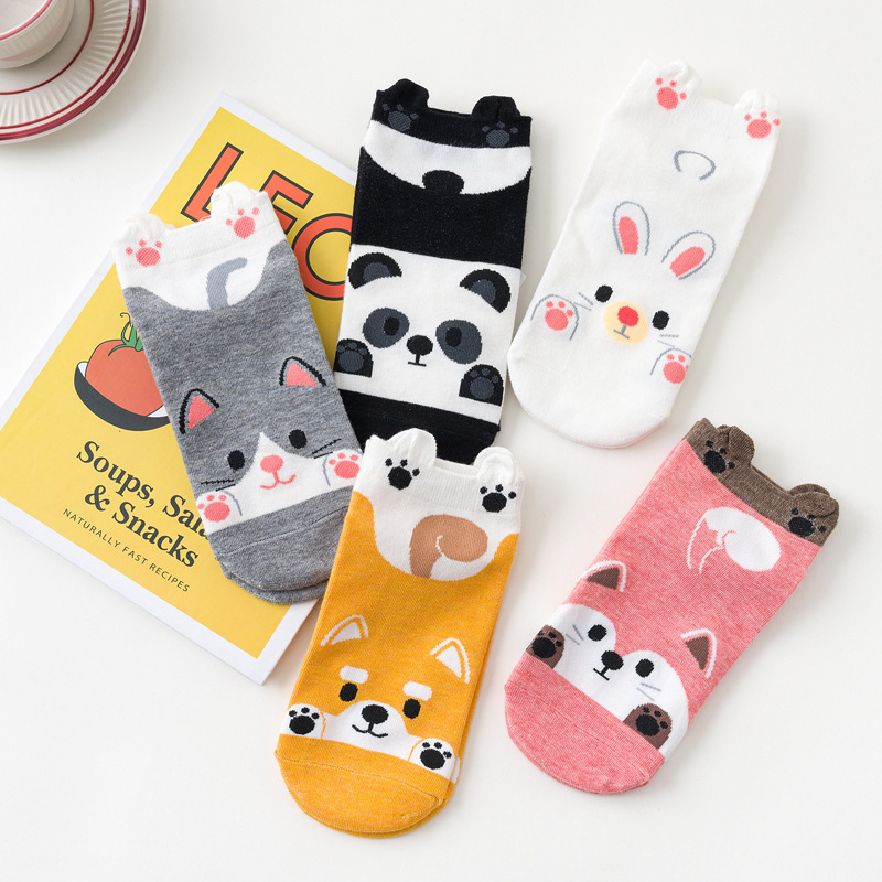 Animal Socks Color Crew Length Sock Pack - Temu