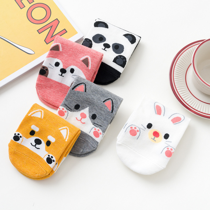 Animal Socks Color Crew Length Sock Pack - Temu