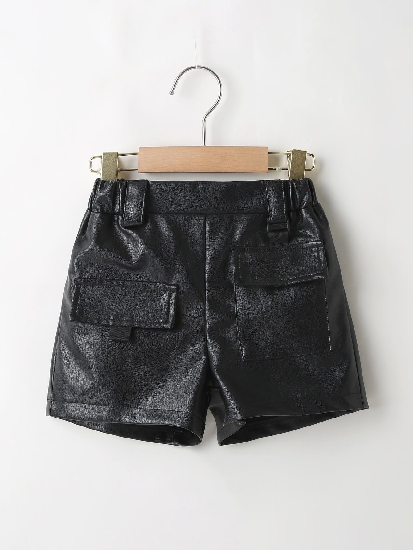 Toddler Girls Flap Pocket Casual Pu Leather Shorts Kids - Temu Norway