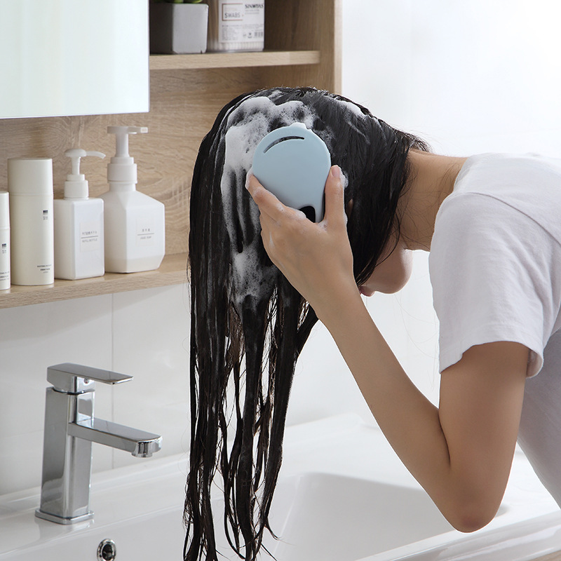 Silicone Head Shampoo Massage Portable Handheld Hair Brush Temu