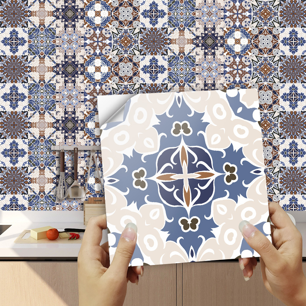 Retro Patterned Floor Sticker Kitchen Backsplash Desktop - Temu Australia