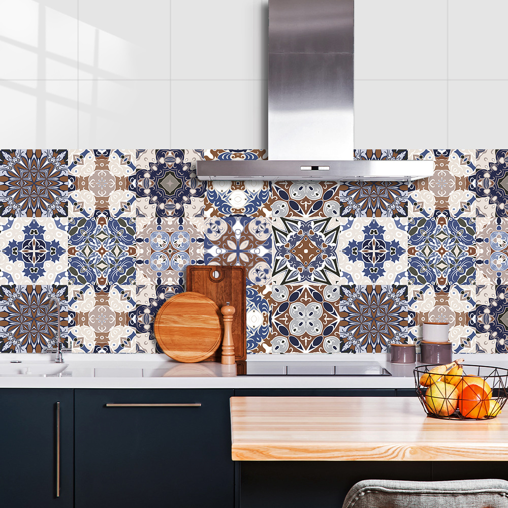 Retro Patterned Floor Sticker Kitchen Backsplash Desktop - Temu Australia
