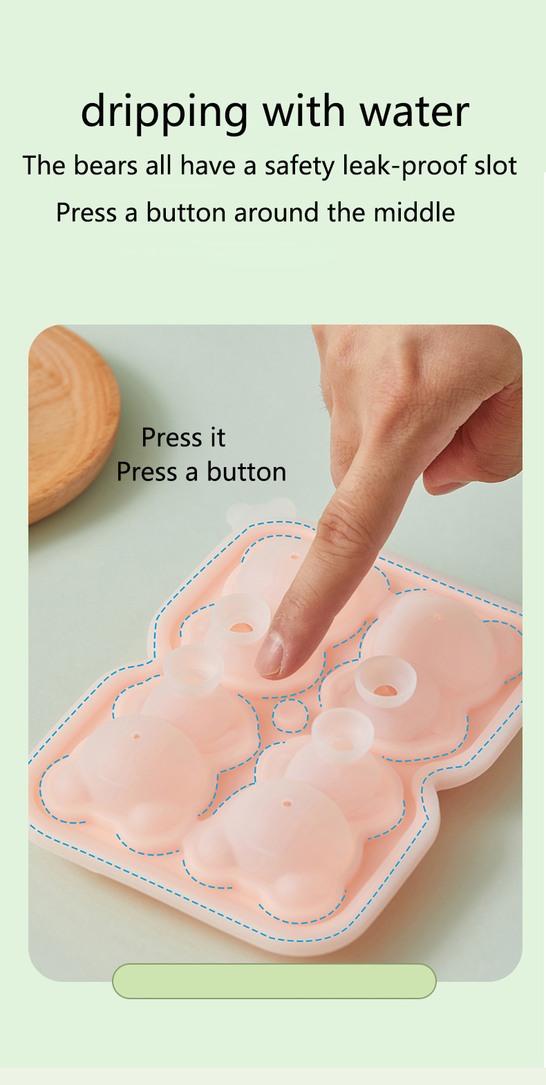 Cute Teddy Bear Ice Cube Maker Splash proof Easy Use Perfect - Temu