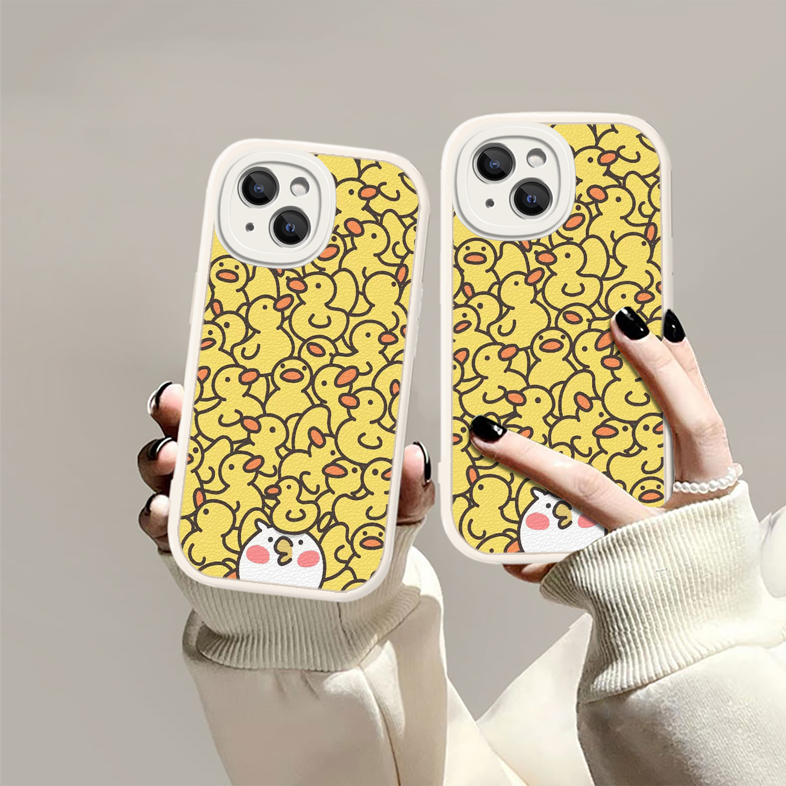 Yellow Cute Duck Leather Fashion Protective Case For Iphone - Temu New ...