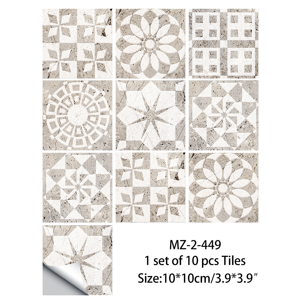 10pcs Marble Tile Sticker Self Adhesive Waterproof Wall Sticker ...