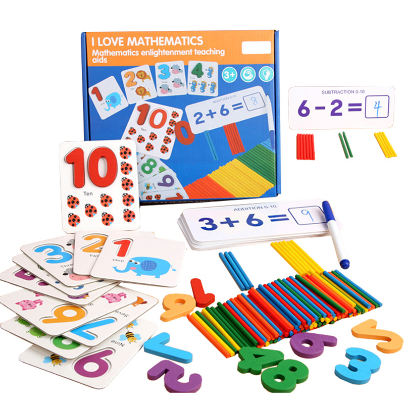 Kids Math Toys Teaching Aids Kindergarten Wooden Montessori Educational ...