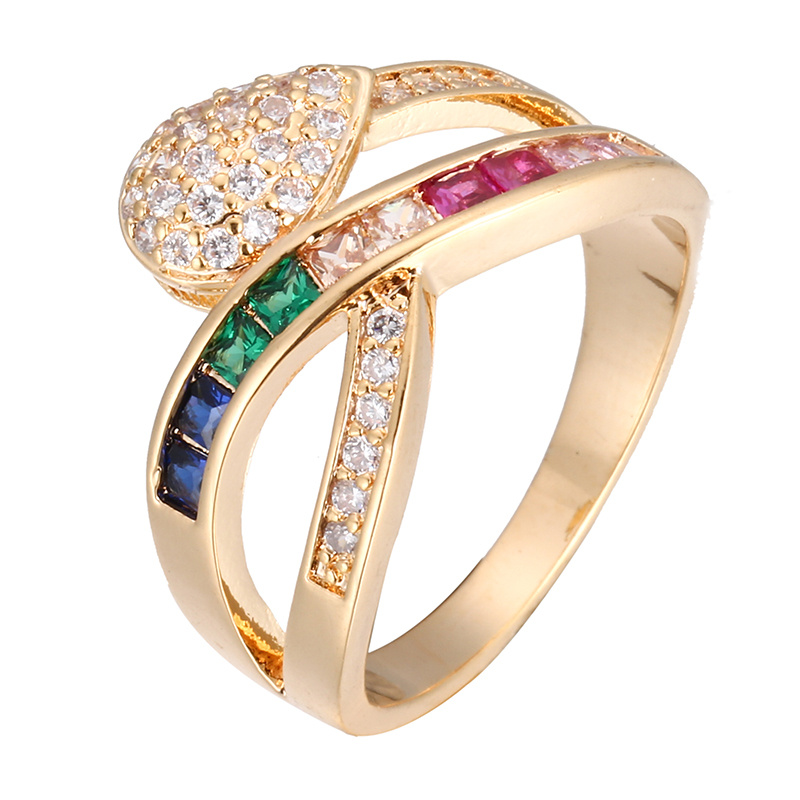 Rainbow Zircon Ring Silver Plated Delicate Jewelry Wedding - Temu Norway