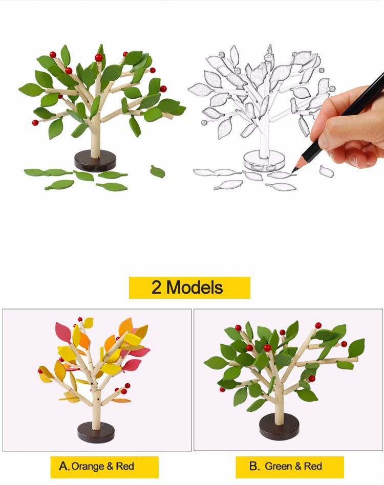 Diikamiiok Diy Wooden 3d Puzzles Assembled Tree Blocks Kids - Temu