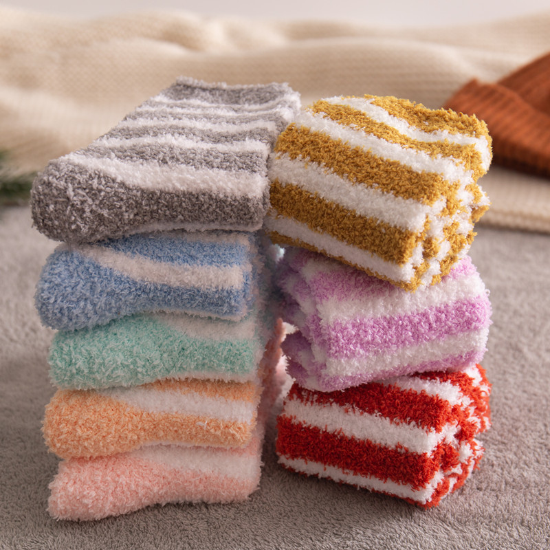Plush Slipper Socks For Women Fall Fuzzy Socks Thick Socks Cute Ankle ...