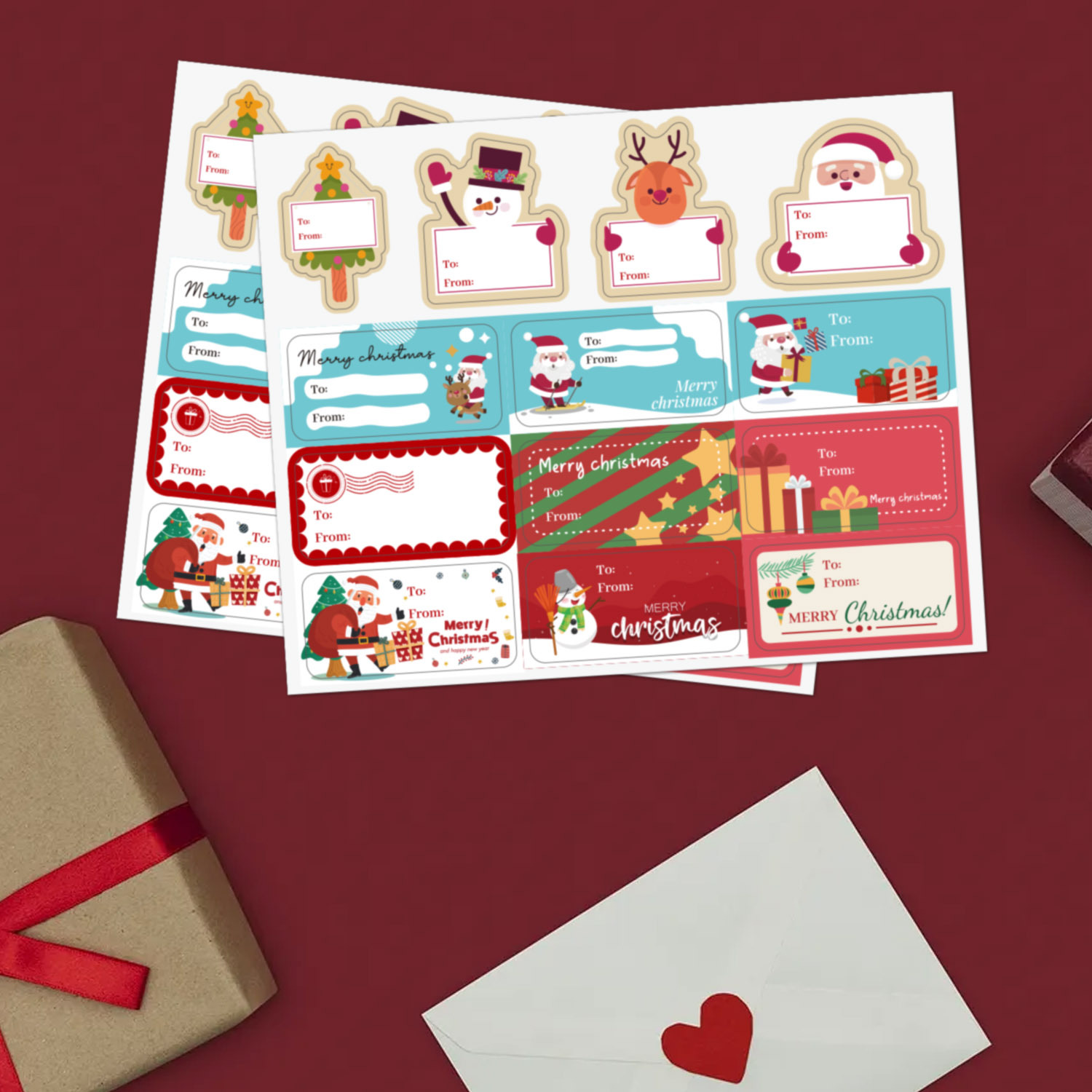 Merry Christmas Sticker Decorative Baking Sealing Decals - Temu Australia