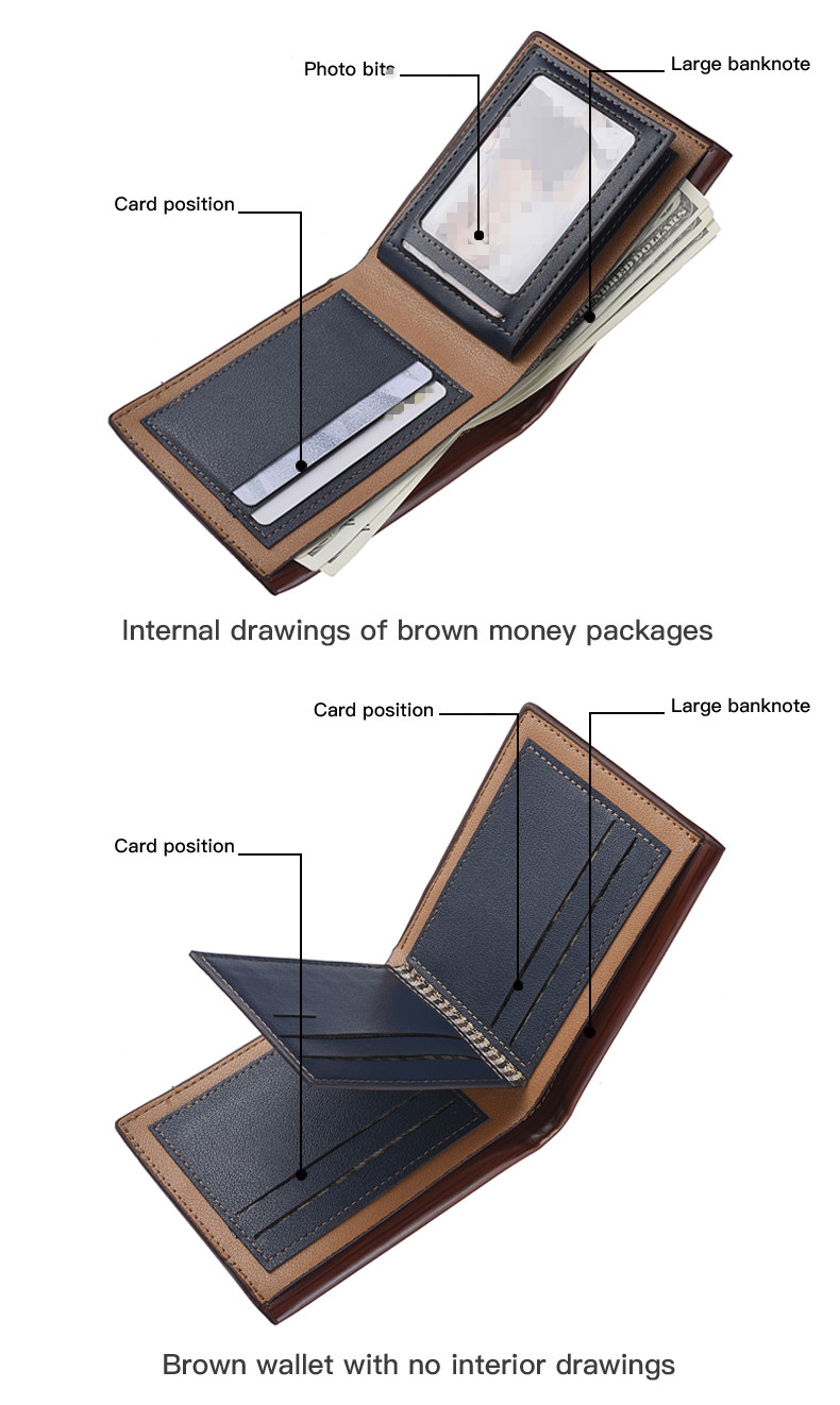 1pc New Short Mens Wallets Fashion Business Mens Wallets Mens Student ...