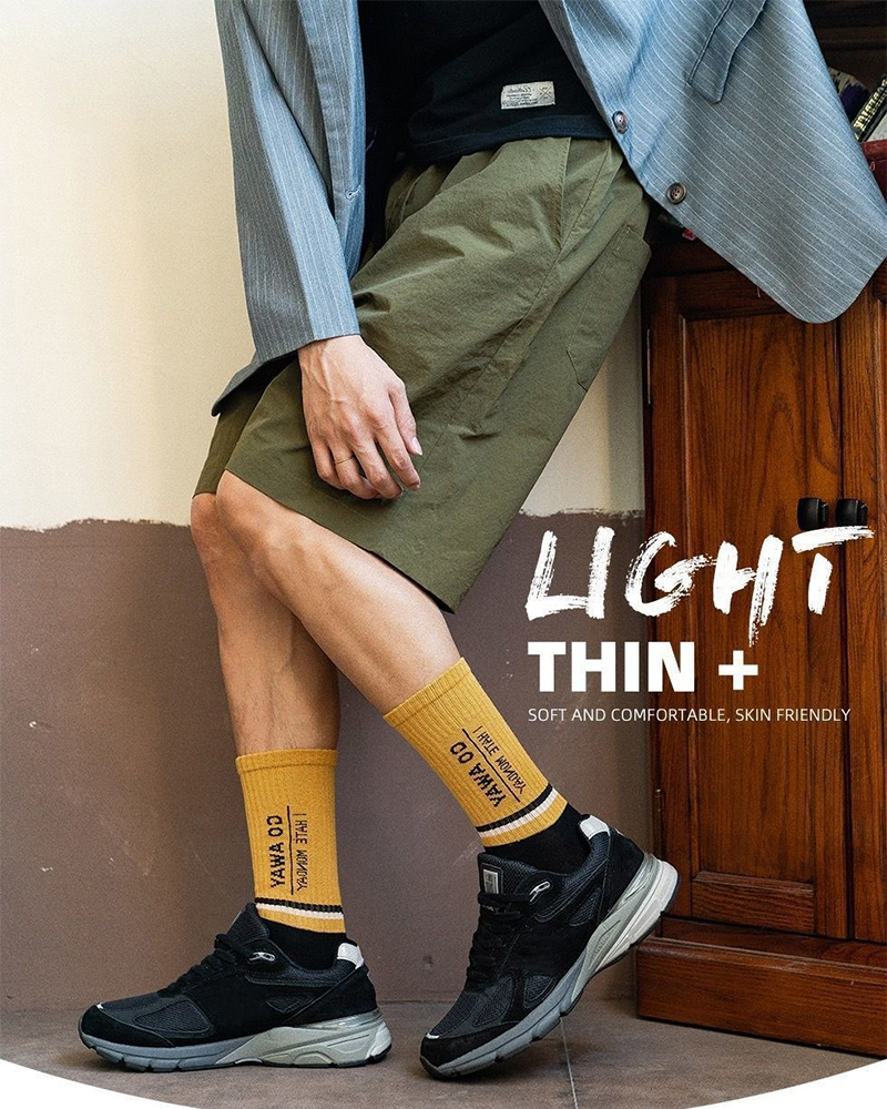Men's Crew Socks Fashion Letter Print Socks Autumn/winter - Temu United ...