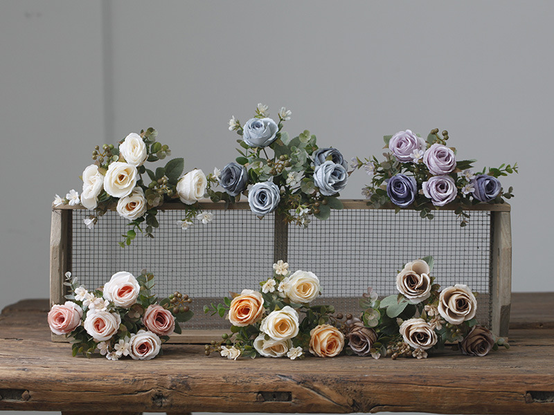 1pc simulation flowers classical roses bouquet wedding home decoration ...