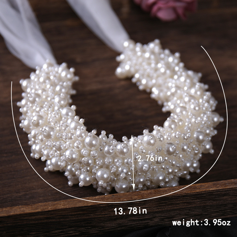 wedding accessories white pearls handmade hair hoop - Temu Australia
