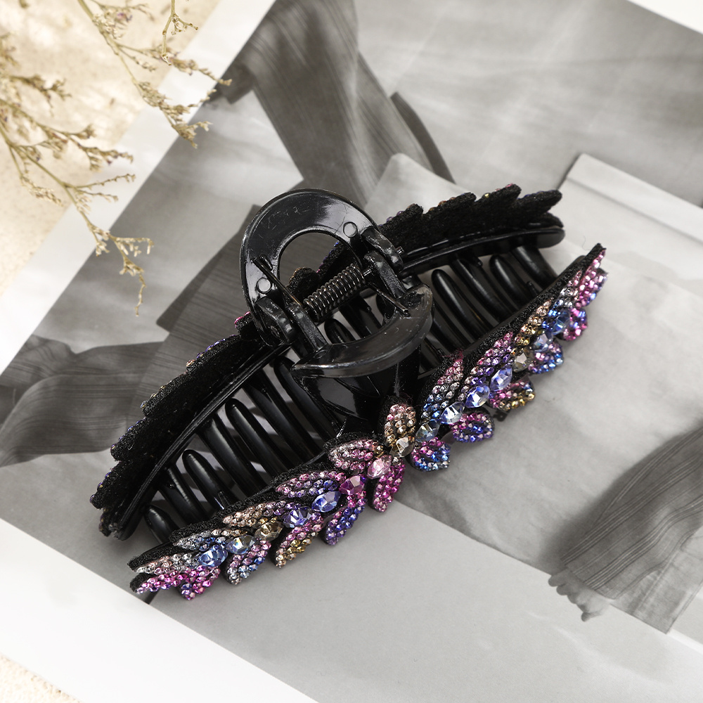 Pearl Hair Clips Large Crystal Leaf Shape Hair - Temu