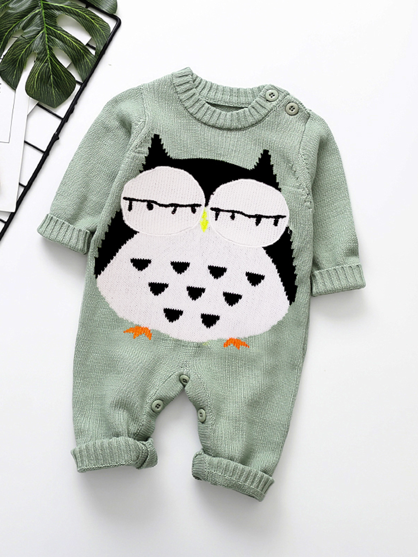 toddler baby sweater jumpsuit embroidery round neck long - Temu Australia