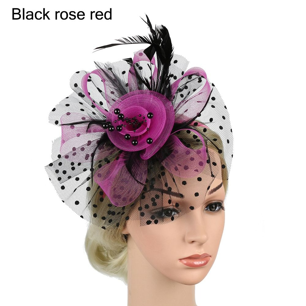 Hat For Women Tea Party 20s Fascinator Hat Feather Mesh Net Veil ...