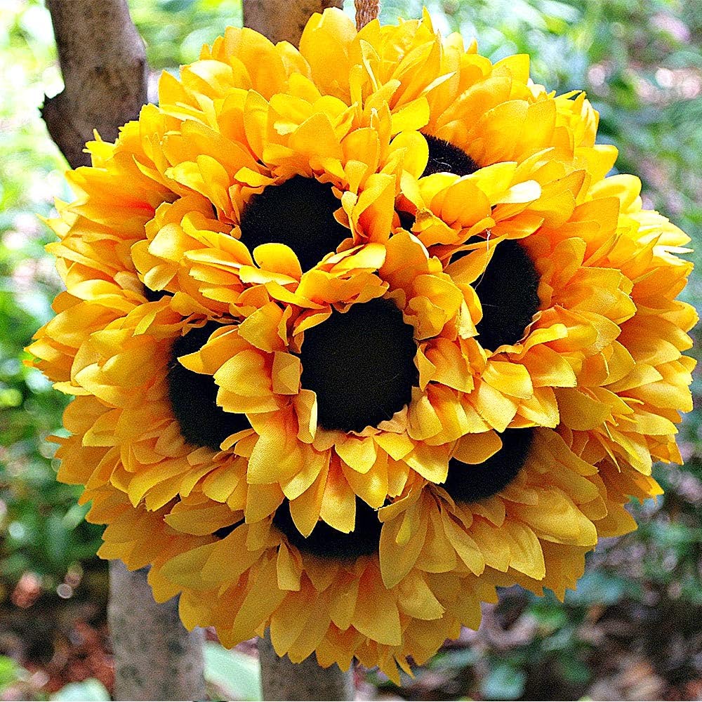 Artificial Sunflower Heads Silk Oxidation - Temu