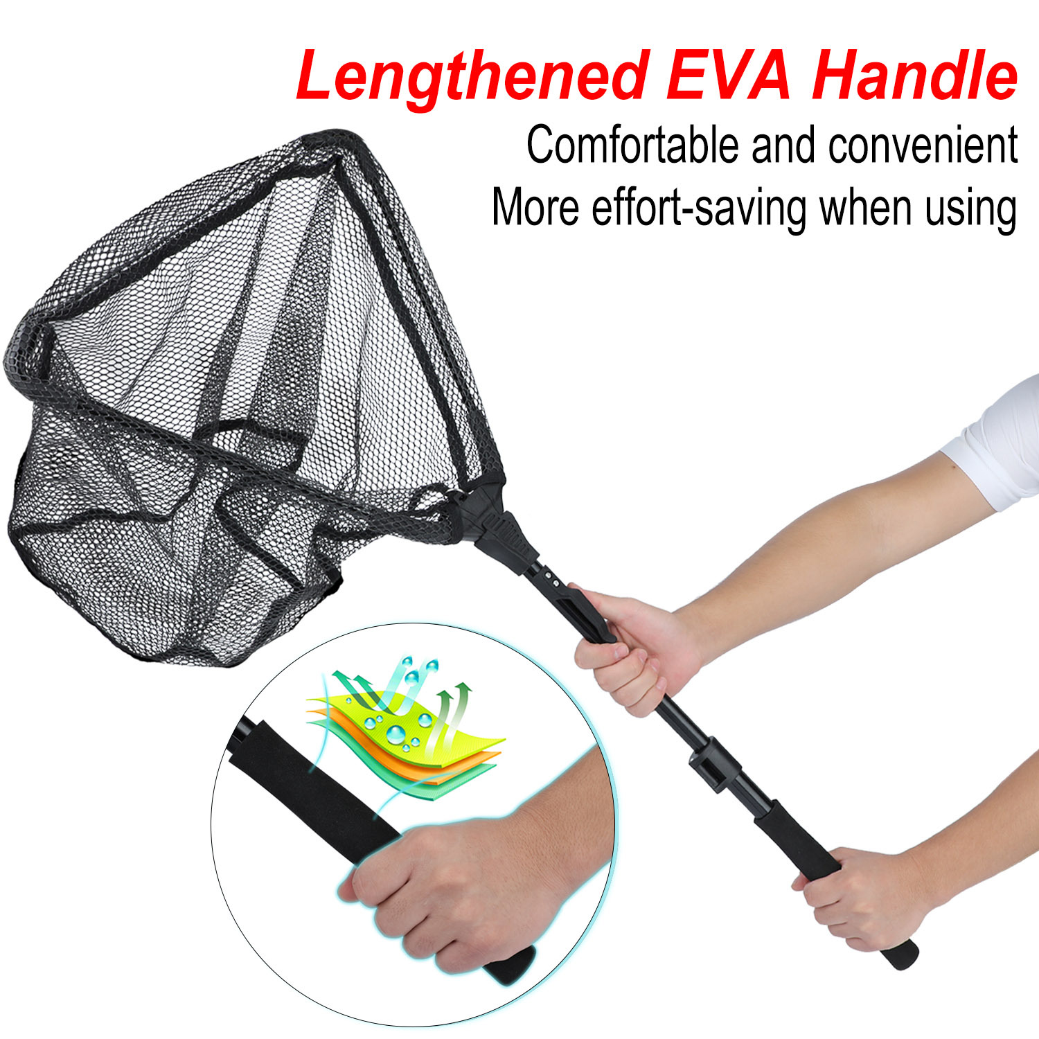 Sougayilang Foldable Fishing Net Telescopic Pole Eva Handle - Temu