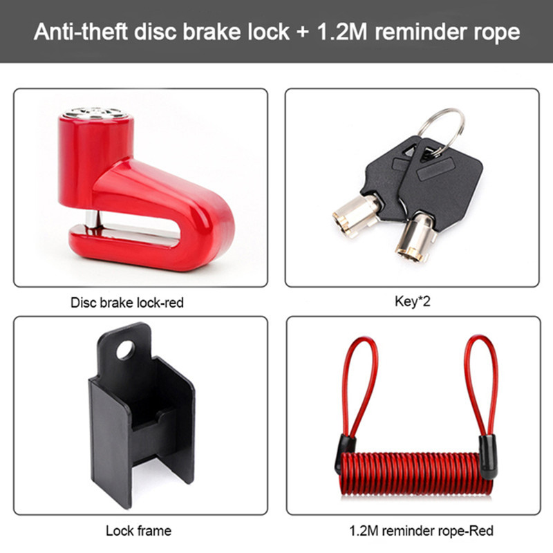 Heavy Duty Motorcycle Disc Brake Lock Reminder Cable Secure - Temu ...