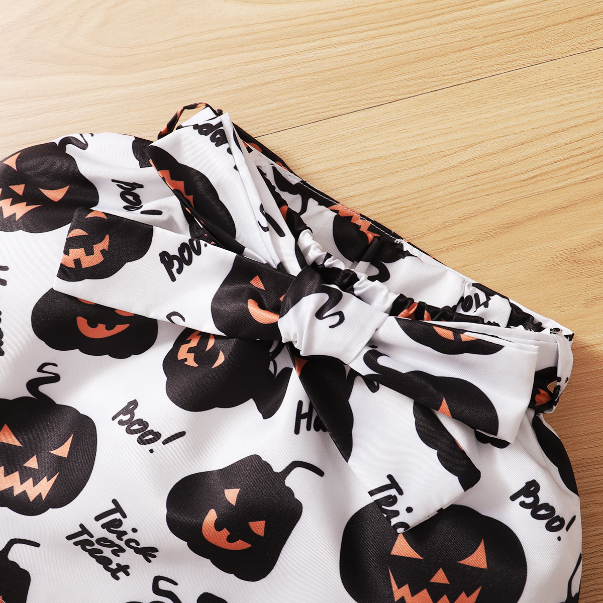 Halloween Long Sleeve Romper Pumpkin Print Skirt Set - Temu Australia