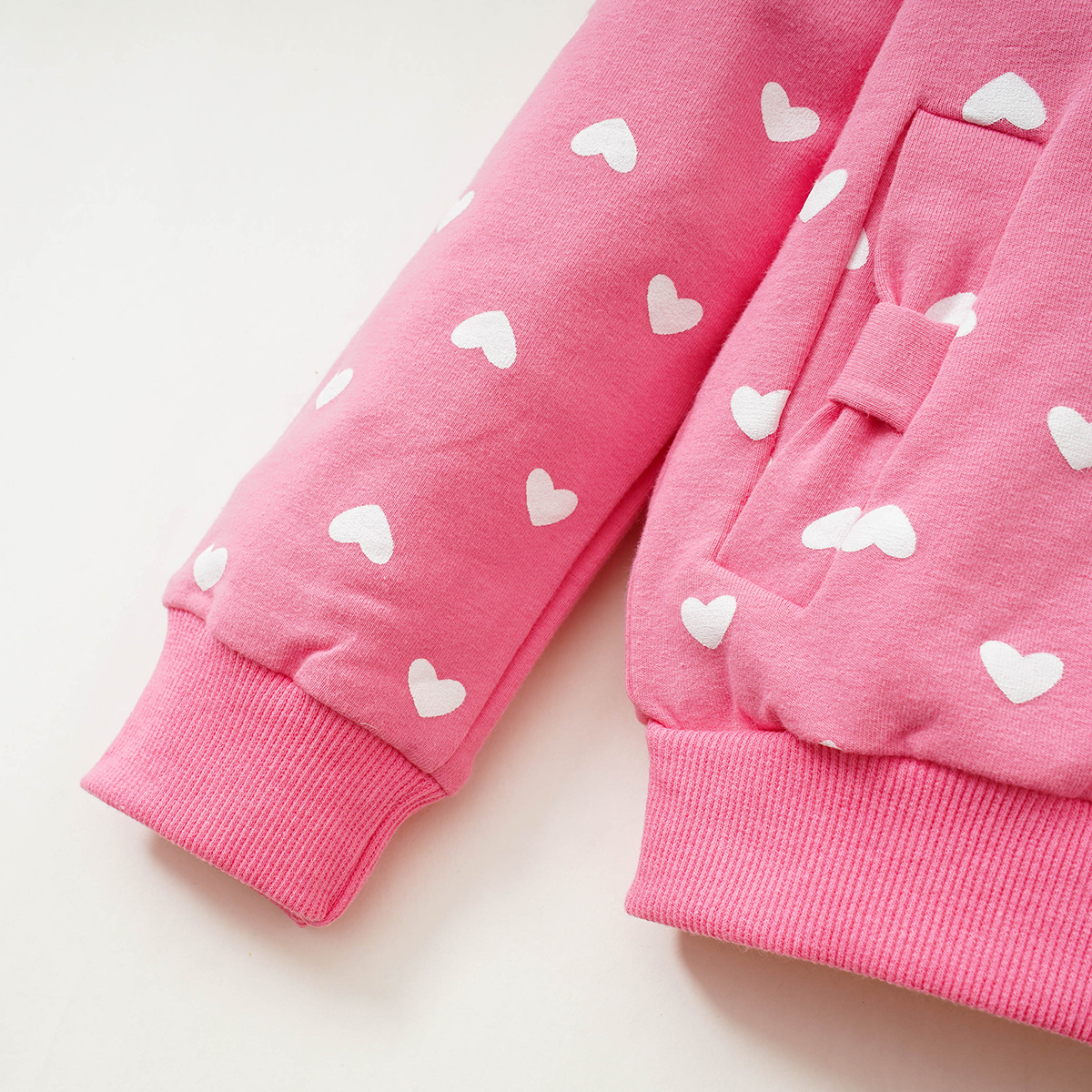 Baby Girls' Solid Heart Printed Hooded Long Sleeve Zip - Temu United ...