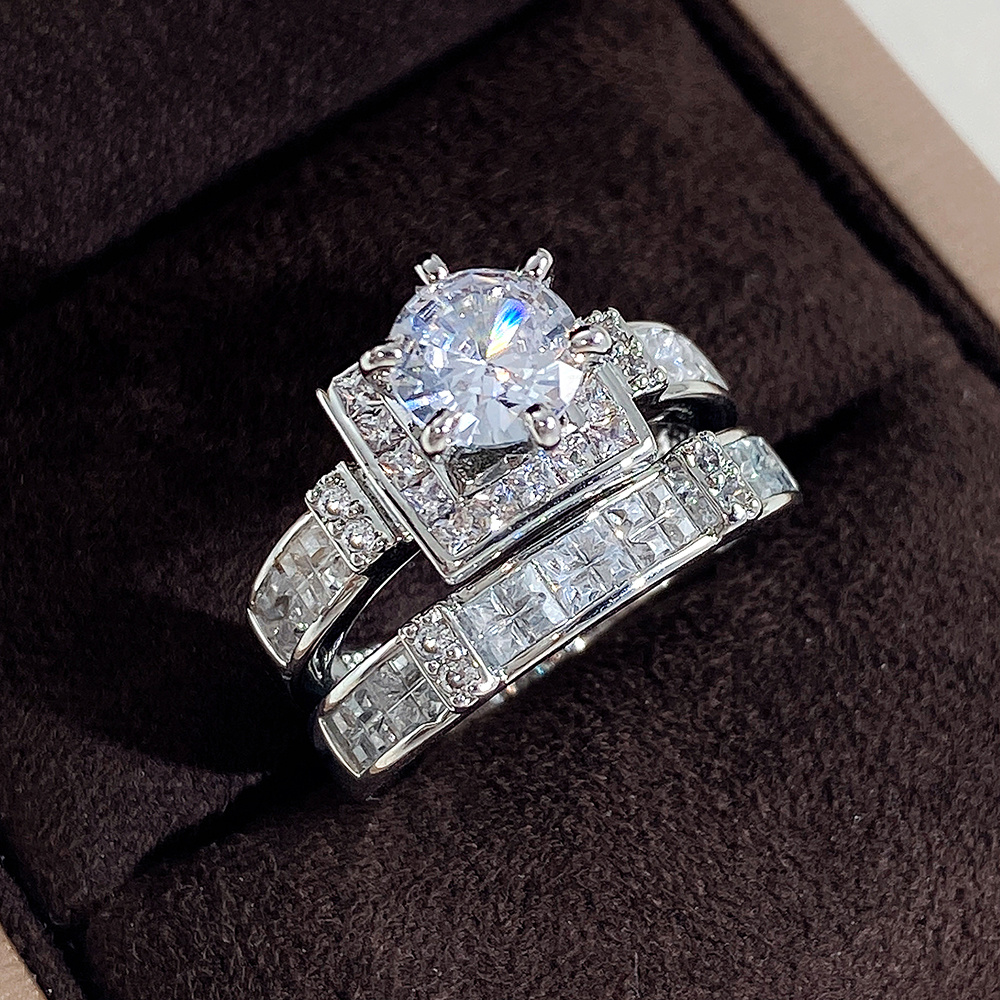 Ring Exquisite Fashion Silver 4a Zircon Rings For Women Princess ...