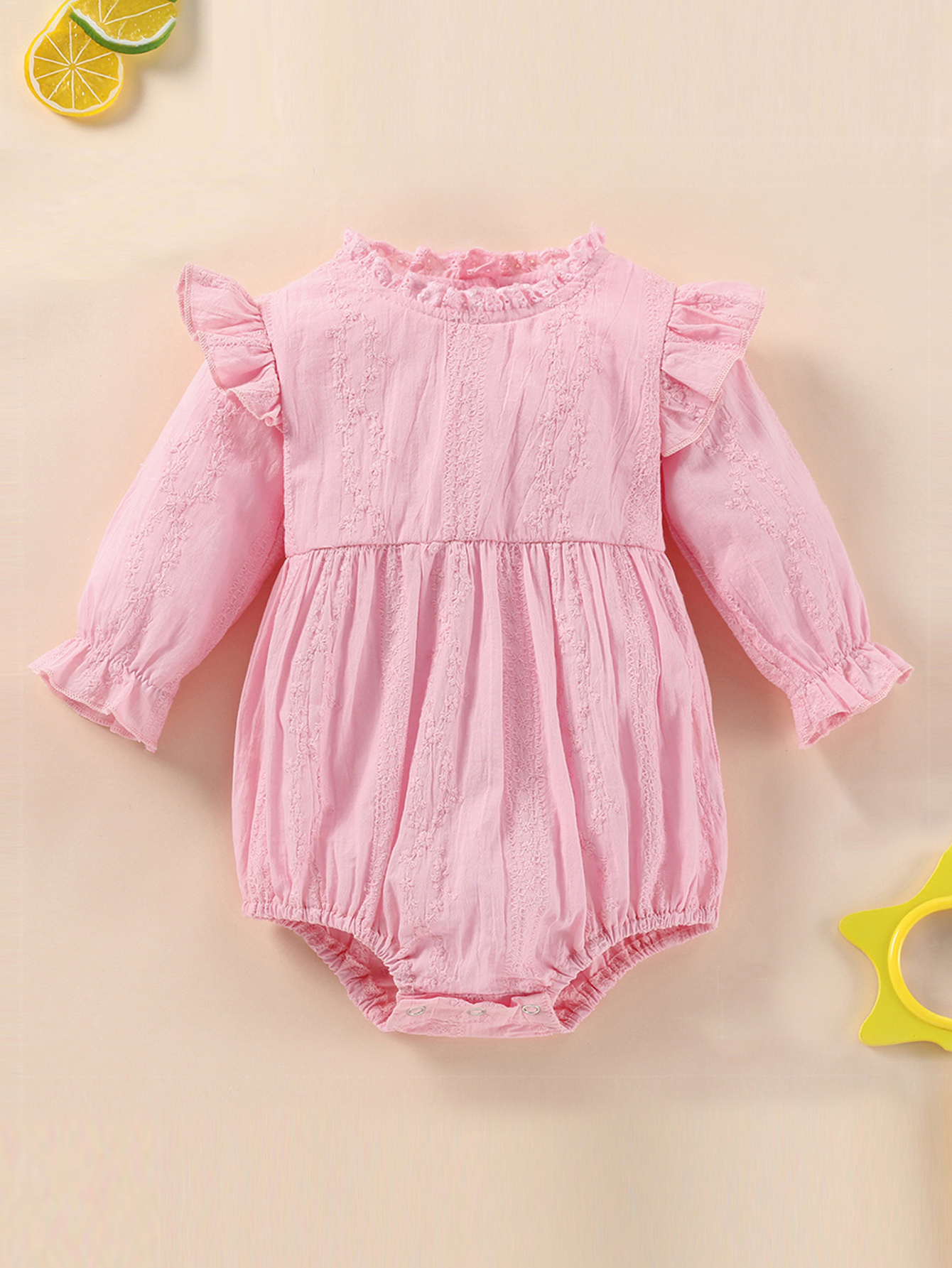 Baby Solid Embroidered Printed Cotton Bodysuit - Temu Australia