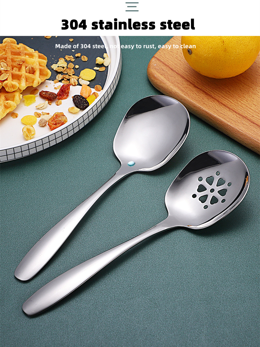 304 Stainless Steel Serving Spoon Soup Spoon Slotted Spoon - Temu United Kingdom