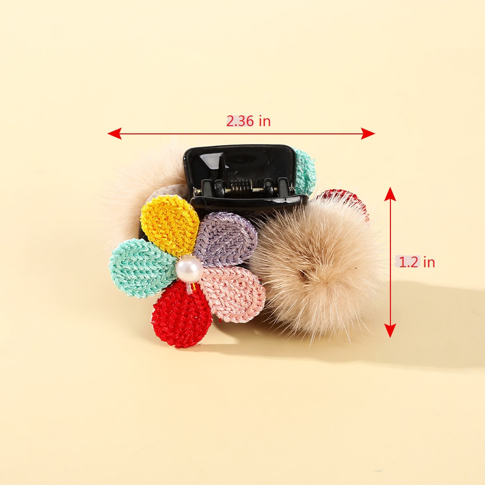 Crochet Flower Hair Clip Inlaid Faux Pearl Side Clip Back - Temu Australia