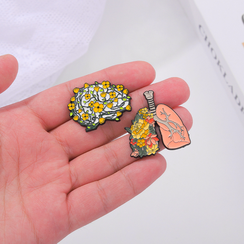 Floral Organ Enamel Anime Pins Custom Brain Lung Intestines - Temu